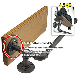 Y-Nut Industrial Vintage Paper Towel Holder Gordon with Shelf Spice Rack TPD-004, Steampunk Loft Style Wall Mount Kitchen Laundary Room Organizer, Wood Metal Water Pipe