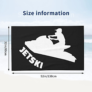 Zahika Jet Ski Silhouette Beach Towel Absorbent Bathroom Towels Beach Towels Oversized Super ​32x52 Inch