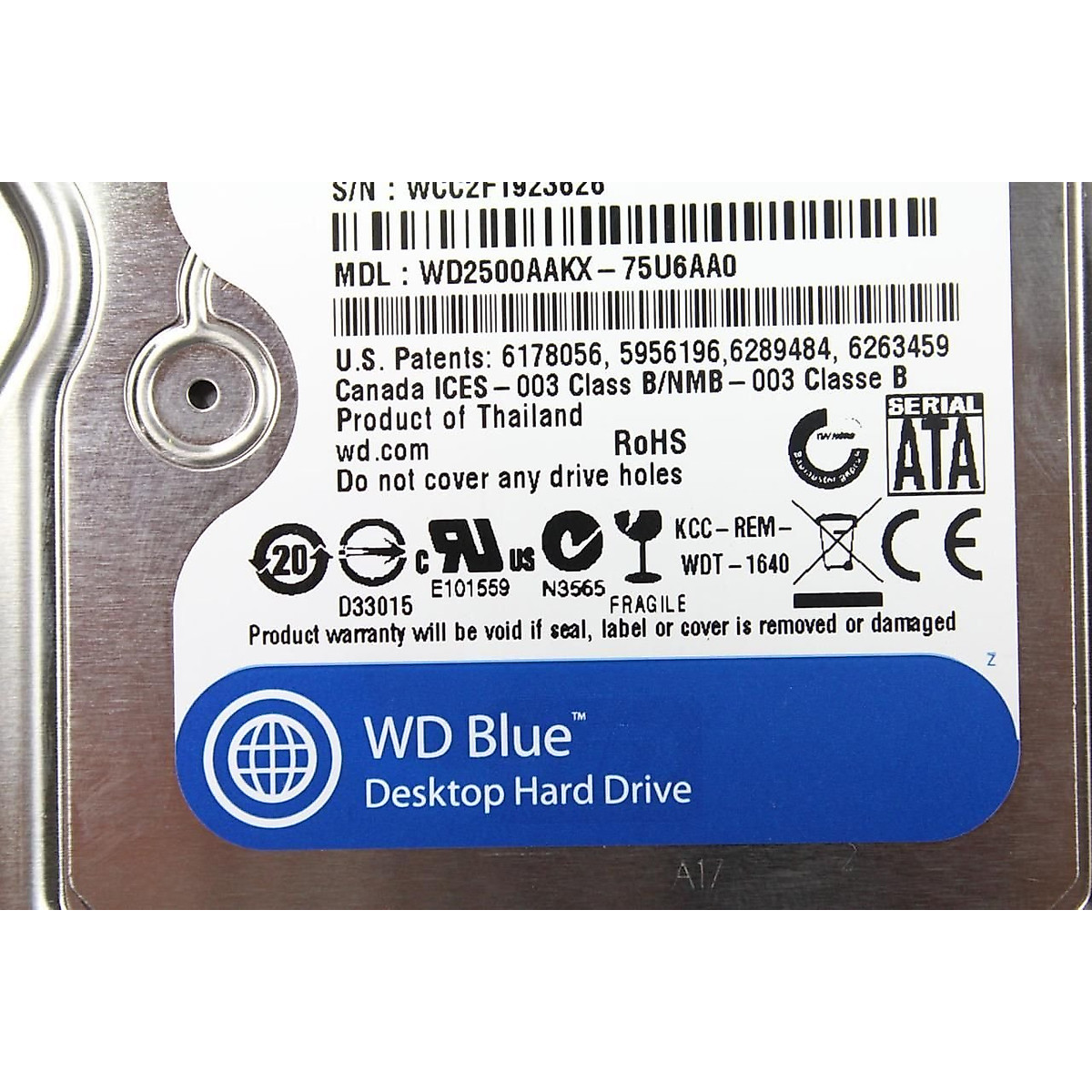 WD Blue 250GB Everyday PC Desktop Hard Drive: 3.5 Inch, SATA 6 Gb/s, 7200 RPM, 16MB Cache (WD2500AAKX) (Old Model)