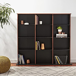 Prepac Triple Width Wall Storage, Cherry and Black