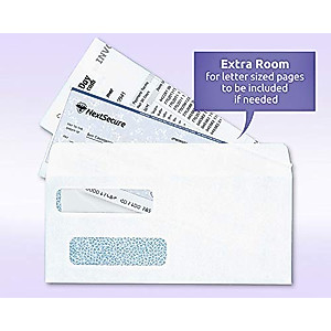 #9 Ready-Seal Double Window Security Tinted Check Envelopes, Compatible for QuickBooks Checks, Sage 100 program, Blackbaud Software ETC, from NextDayLabels, Box of 500