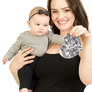 Bamboobies Women’s Nursing Pads, Reusable and Washable, Flirty Lace, Variety Pack, Leak-Proof Pads for Breastfeeding, 6 Pairs