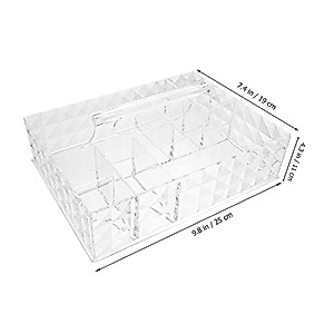 Lurrose Makeup Storage Organizer Caddy Divided Basket Bin with Handle Plastic Portable Cosmetic Caddy Tote Sundries Basket for Kitchen Bathroom and Cabinet Organizing