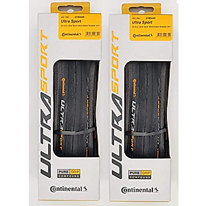 Continental Ultra Sport III 700x23 Black/Black Folding PureGrip - Pair (2 Tires)
