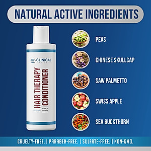 Clinical Effects Hair Therapy Conditioner - Hair Growth Conditioner for Men and Women - Deep Conditioner with Biotin, Saw Palmetto and Panthenol - Made in the USA - 8 Fl oz