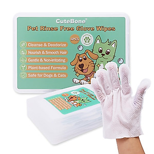 CuteBone Pet Glove Wipes - Dual-Sided Grooming Gloves with Wipes, Gentle and Effective Cleaning for Dogs, Removes Dirt, Fur, and Dander, Convenient and Mess-Free Grooming Solution, 6 Count