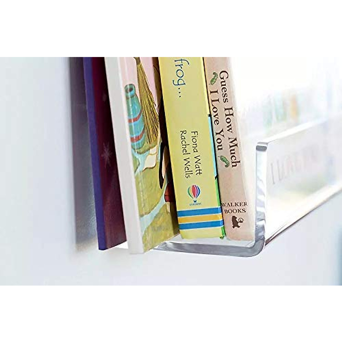 CY craft Clear Acrylic Floating Shelves Display Ledge, 5 MM Thick Wall Mounted Storage Shelf for Kitchen/Bathroom/Office,Invisible Kids Bookshelf and Spice Rack,15 Inch,Set of 4