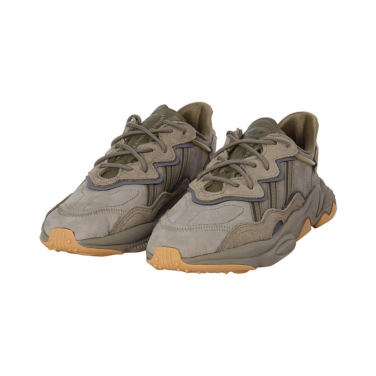 adidas Originals Men's Ozweego Gymnastics Shoe, Grey Legend Earth Raw Khaki, 9