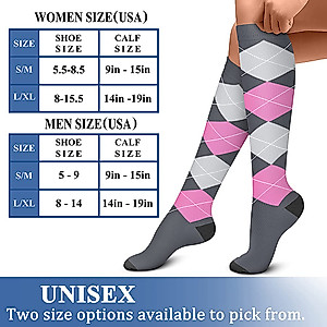CHARMKING 6 Pairs-Compression Socks for Women & Men Circulation Best Support for Nurses, Running, Athletic,Flight Travel (Multi 22,L/XL)