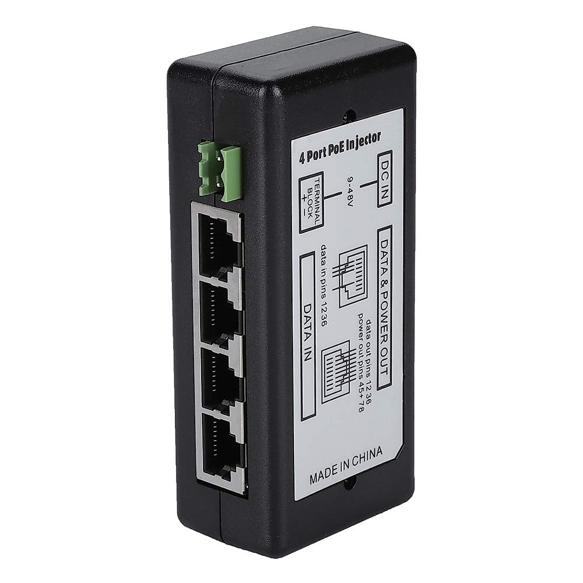 PoE Ethernet Power Supply 4 Port POE DC 12V-48V Power Adapter Injector for IP Camera 802.3af/802.3at Device