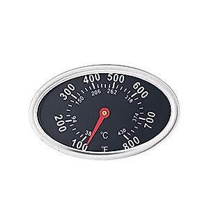 Mtsooning Grill Thermometer Replacement for Nexgrill Brinkmann Charmglow, 3 Inch BBQ Gauge Stainless Steel Heat Indicator, Oval Barbecue Temperature