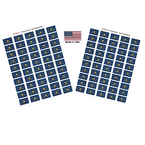 Made in USA! 100 Pennsylvania 1.5" x 1" Self Adhesive State Flag Stickers, Two Sheets of 50, 100 Pennsylvania Sticker Flags Total