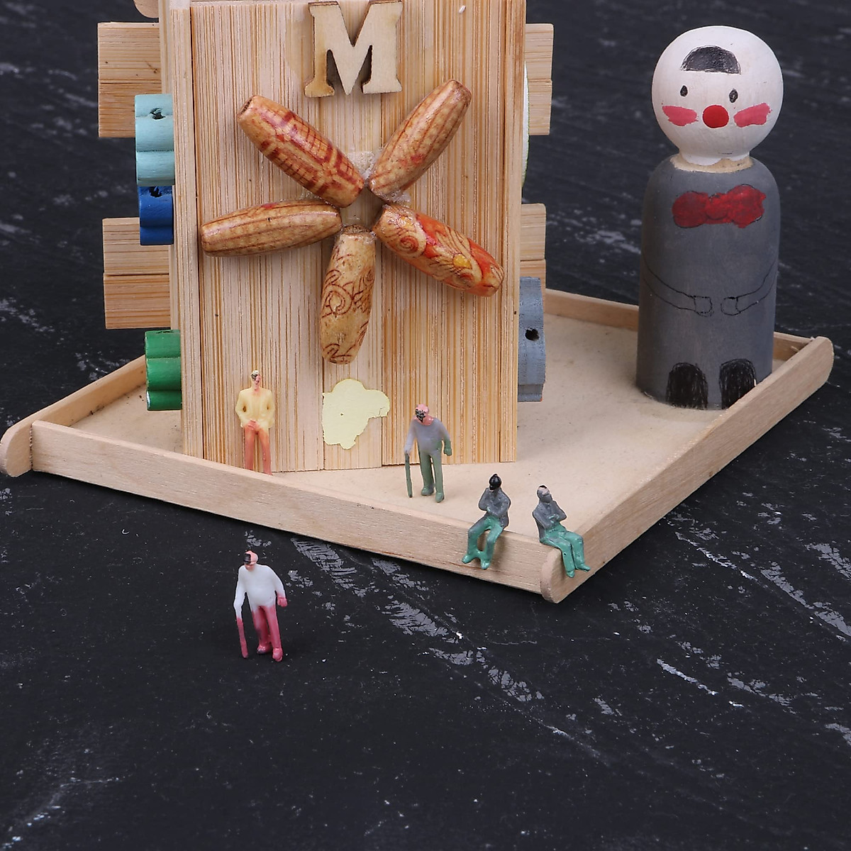 Sevender Gearbox 100PCS 1/100 Painted Figures Tiny People Model Painted Figures People Figure Layout Plastic