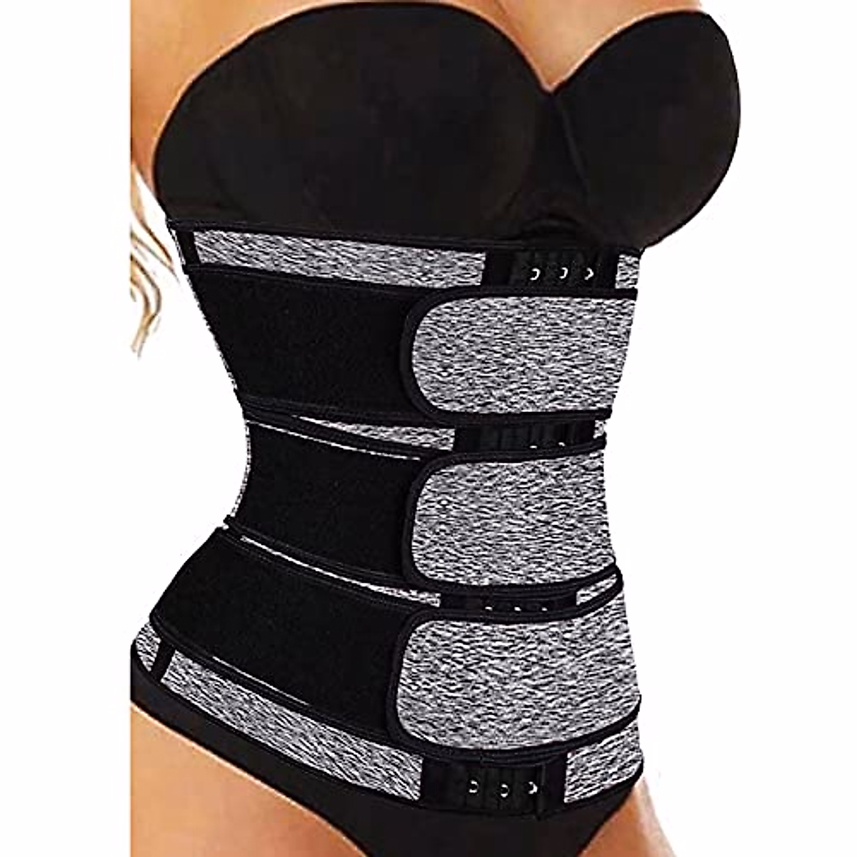 LMSXCT Waist Trainer for Women 3 Straps Tummy Control Workout Corset Cincher Long Torso Trimmer Sauna Belt Sports Body Shaper