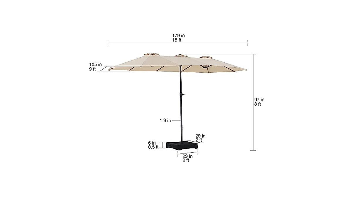 Sunjoy Triple Canopy Umbrella - Spacious Shade Solution