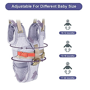 Baby Walking Harness, Baby Sit to Stand Learning Helper Mesh Breathable Adjustable with Detachable Crotch Safety Hand-held Assistant Lifting & Pulling for Toddlers Infant Kids (Grey)