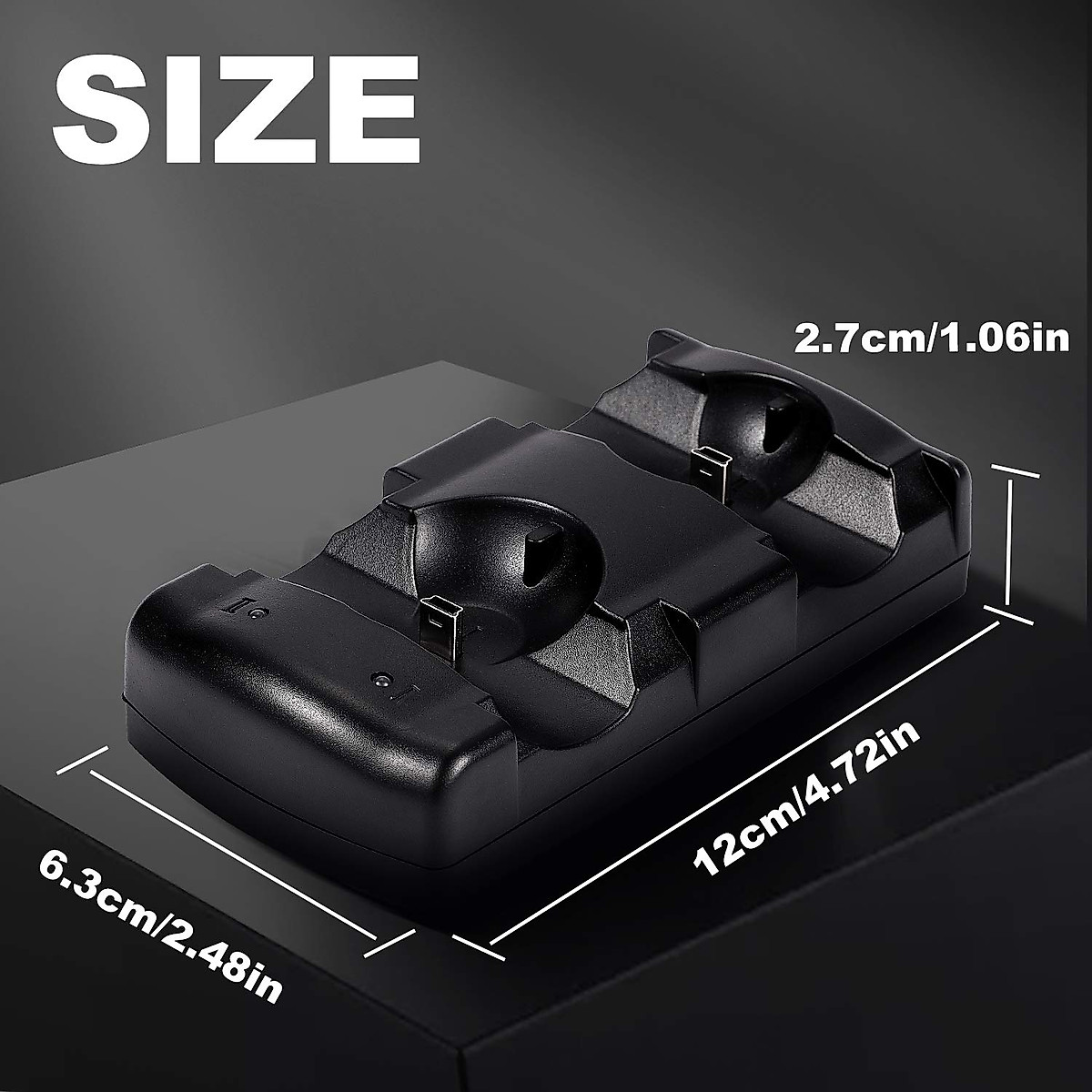 Fpxnb 2 Pack PS3 Controller Charger, Playstation 3 / PS3 Slim DualShock Move Controller Charging Dock Stand Stations with Dual Micro USB Charging Cables & LED Indicator