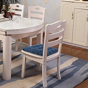 FlyGulls Chair Cushions for Dining Chairs Set of 4 Square Seat Cushion 18"x18" Office Chair Cushion Thick and Soft Kitchen Chair Pads with Ties, Navy