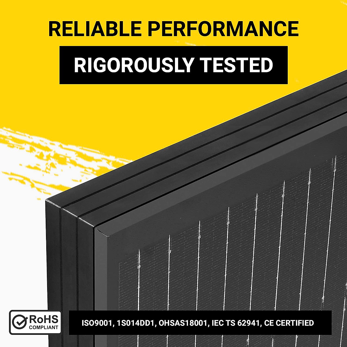 Spartan Power 200 Watt Solar Panel 9 Bus Bar Black Mono Great for RV, Trailer, Camper, Boat, Cabin, Farm, SP-200W