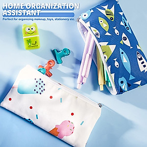 6 Pcs Reusable Snack Bags for Kids School Gift Food Safety Cute Washable Snack Bags for Kids Lunch with Zipper Kids Portable Sandwich Bag Food Storage Pouch Double Layer Zipper Pouch (Vivid Style)