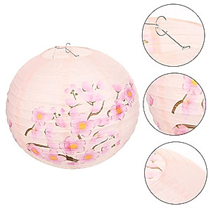 BESTOYARD Sushi Lantern Lamps 3pcs Japanese Paper Lanterns Small Lantern Cherry Blossoms Iron Japanese Paper Lanterns Decorative Flower Lantern