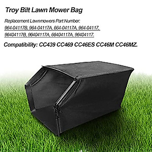 Lawnmower Grass Bag 964-04117A 664-04117A for MTD Troy Bilt 21" Lawn Mower 964-04117B 664-04011 664-04027 664-04034 Fit TB110 TB210 TB260 TB130 TB230 TB280ES TB280 (Without Catcher Frame)