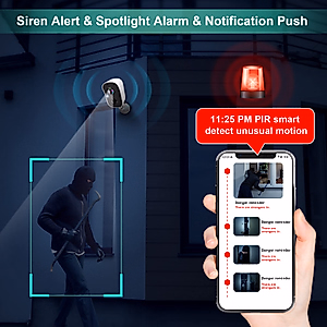 Wireless Cameras for Home/Outdoor Security, Battery Powered 1080P HD WiFi Security Cameras Wireless Outdoor with Spotlight, AI Motion Detection, Color Night Vision, SD/Cloud-2 Pack