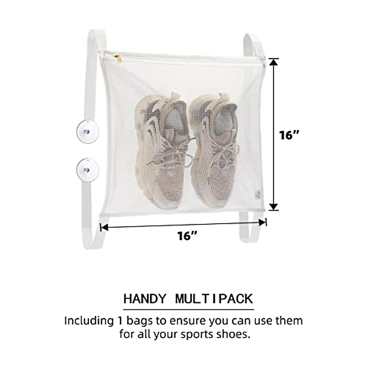 Minyee Sneaker Wash and Dry Bag for Dryer, Sneaker Drying Bag for Laundry, with Suction Cup Hooks for Easy Installation, Use YKK Zipper