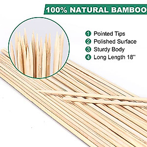 40 Pack 18'' Natural Bamboo Plant Stakes, Wood Plant Supports, Wood Garden Sticks for Plants Tomato Floral Potted, Wooden Sign Posting Garden Sticks