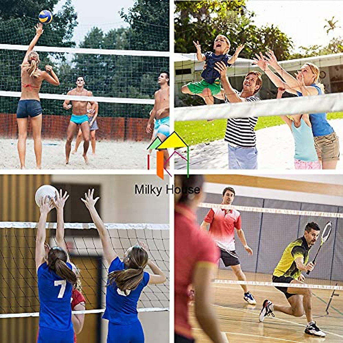 Volleyball Nets, Professional Volleyball Net, Portable Volleyball Replacement Net for Backyard Schoolyard Sports Beach Swimming Pool, Indoor/Outdoor Volleyball Net Set, 32FTX3FT, Poles Not Included