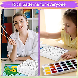 Teling 12 Pcs Pre Drawn Stretched Canvas Kit 6 x 6 x 0.6 Inches Pre Drawn Canvas for Painting for Adults Pre Printed Canvas Outline Canvas for Adult Kids DIY Painting (Animal)