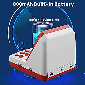 A6 Plus Mini Handheld Game Console 3.5 inch Arcade Style Emulator Portable Games Console Preinstalled Classic FC Games Built-in Rechargeable Battery for Kids Teens Gift 2 Players Red