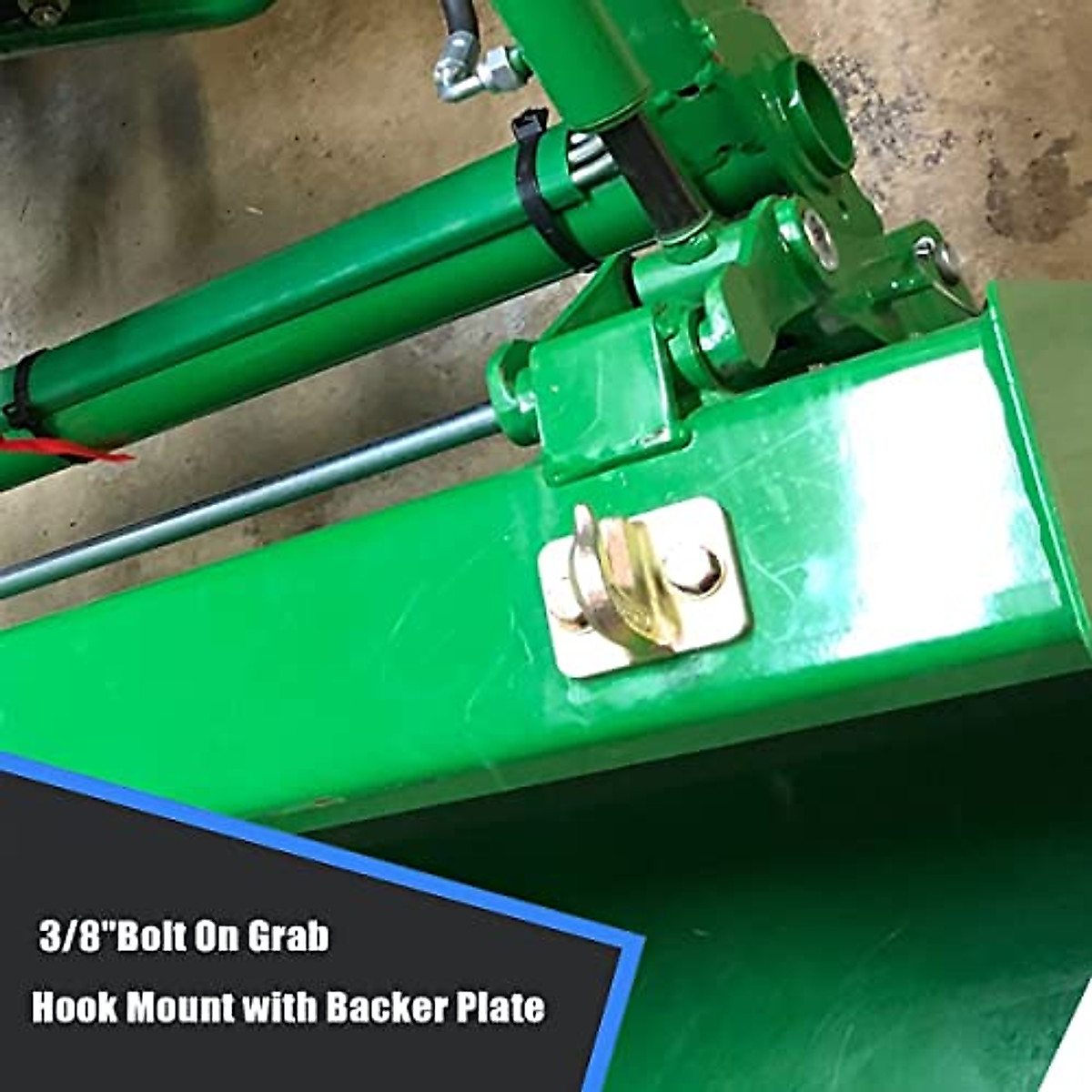 3/8" Tractor Bucket Grab Hook Grade 70 Forged Steel Bolt On Grab Hook Tow Hook Mount with Backer Plate Work Well for Tractor Bucket, RV, UTV,Truck, Max 154,000 lbs, GOLD