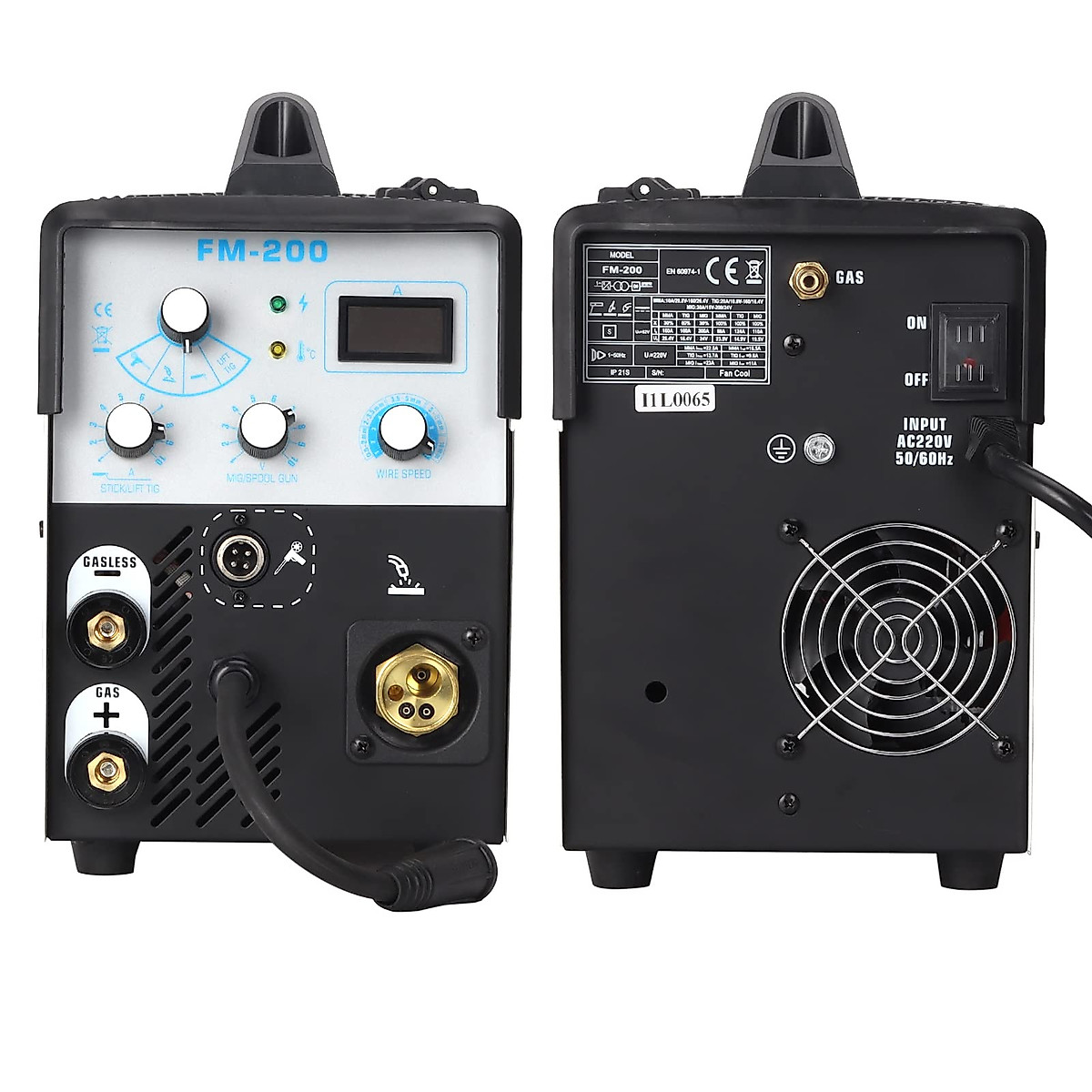 FLARING MIG Welder 200Amp 5 in 1 Gas MIG/Gasless Flux Core MIG/Stick/Lift TIG welding Spool Gun 220V Aluminum Multi Process Welding Machine with Wire Feeding Adjustment Local service