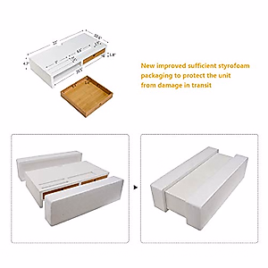 Computer Monitor Stand with Drawers - White Wood Laptop Screen Printer TV Riser 22.05L 10.60W 4.70H inch, Desk Organizer in Home&Office