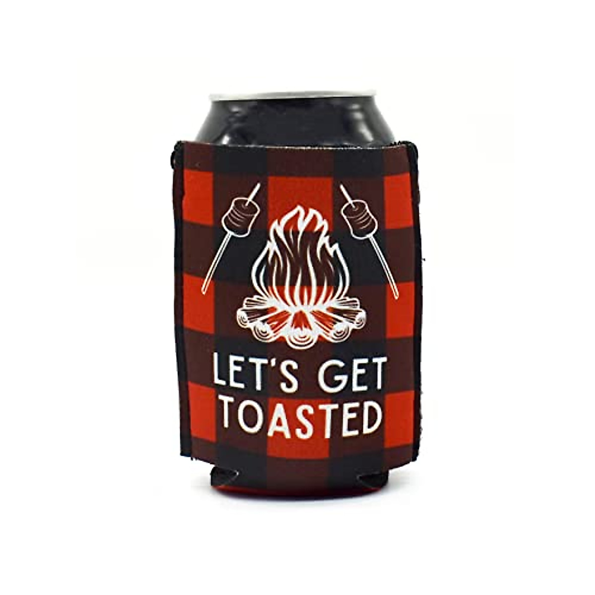 ZipSip Adjustable Koozies All in 1 - Reusable Can Cooler Insulated - Beer Coozies for Bottles, Cans Slim Cans - Iced Coffee Sleeve - Neoprene Drink cup sleeve (Let's Get Toasted, NOT MAGNETIC version)