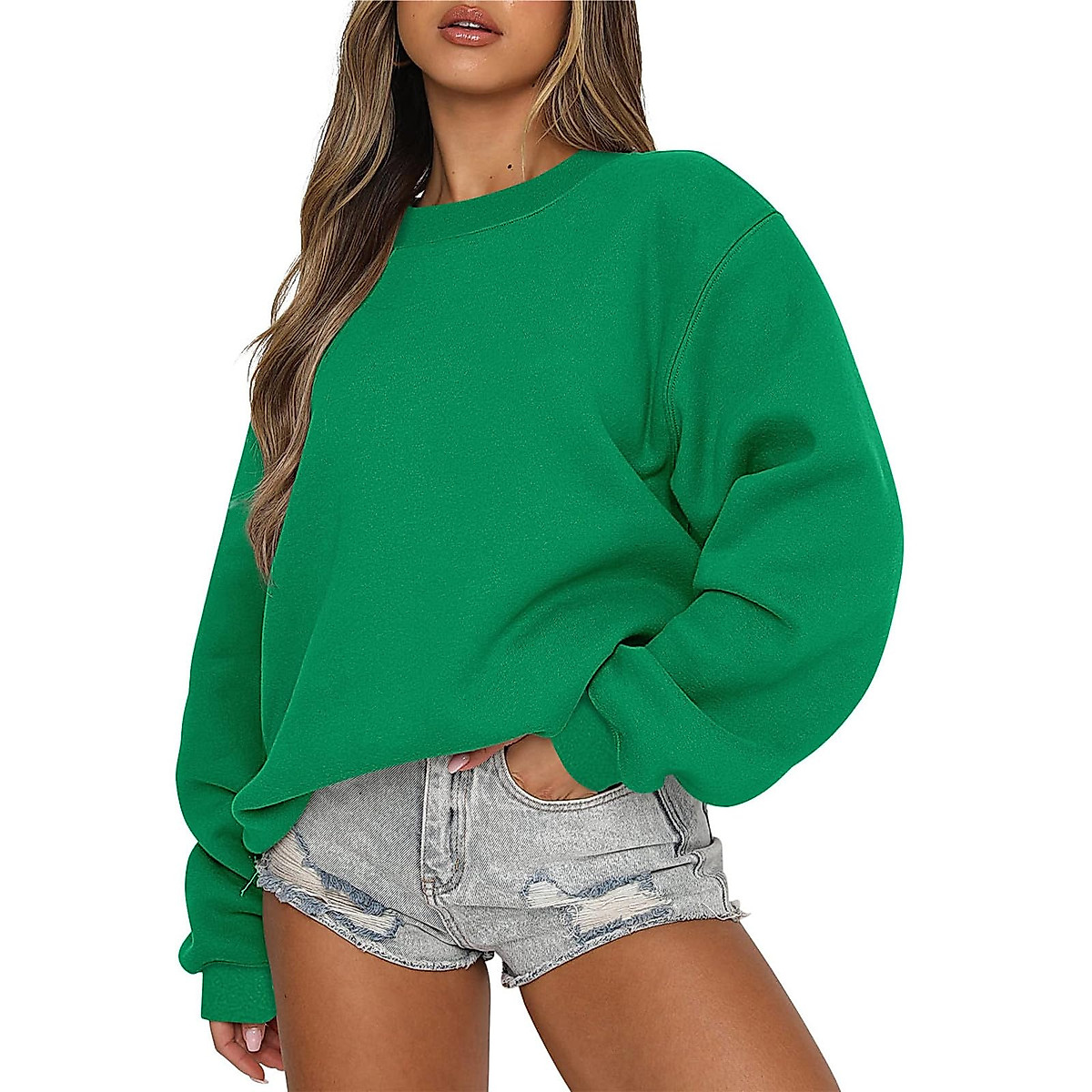 Womens Oversized Sweatshirts Long Sleeve Crew Neck Pullover Sweatshirt Casual Outfits 2023 Fashion Fall Clothes
