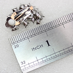 Faship Clip On Earrings Stunning Red Rhinestone Crystal - Red