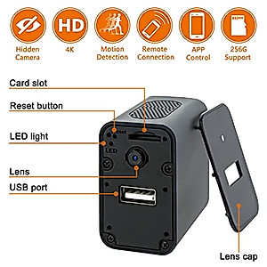 Spy Camera Wireless Hidden WiFi Camera with Remote View - 4K UHD - Spy Camera Hidden Camera Charger - Spy Camera Wireless - USB Hidden Camera - Nanny Cam Hidden Camera - Small Camera - Secret Camera