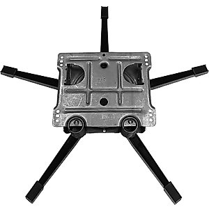 5'' High Heavy Duty, 25'' Diameter 5 Leg Swivel Rocker Chair Base, Black & Silver, 25'' diameter x 5'' high