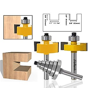1/4 Inch Shank Rabbet Router Bit with 6 Bearings Set, SellyOak Multi Rabbeting Router Bit Set for Multiple Depths (1/8", 1/4", 5/16", 3/8", 7/16", 1/2" Interchangeable and Adjustable Bearings)