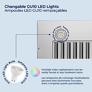 Hauslane Insert 30 Inch, Hood Vent for Kitchen | Low Noise Performance, Diswasher - Baffle Filters, LED Lamps, Stainless Steel Ductless Range Hood, Kitchen Range Hood 11.25” Deep