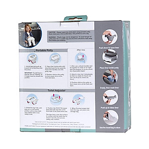 Potette Plus Premium Potty Value Pack: Kalencom 2in1 Potette Plus Premium Portable Potty and Premium Reusable Collapsible Liner for Home Use (White/Gray)