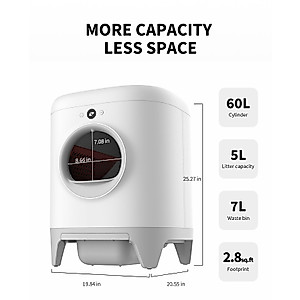 PETKIT New Updated PuraX Self-Cleaning Cat Litter Box, Scooping Free Automatic Cat Litter Box for Multiple Cats with Litter Mat, xSecure/Odor Removal/APP Control