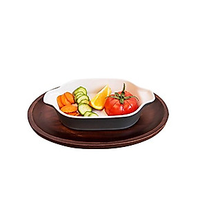 Solid Wooden Serving Tray,Decorative Trays,Serving Platters for Food Fruit Tea Coffee Wine Premium Quality, Eco-friendly, Oval-Shaped - Black Walnut (Small)