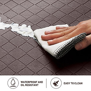 HappyTrends Cushioned Anti-Fatigue Rug,17.3"x28",Thick Waterproof Non-Slip Kitchen Mats Heavy Duty Ergonomic Comfort Rug for Kitchen,Floor,Office,Sink,Chocolate