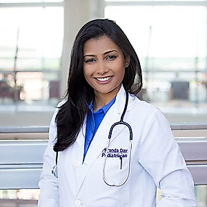 Personalized Embroidered Lab Coat for Women & Men - 12 Thread Colors, 7 Sizes - 3 Pockets & Long Sleeve - Women, Medium, White