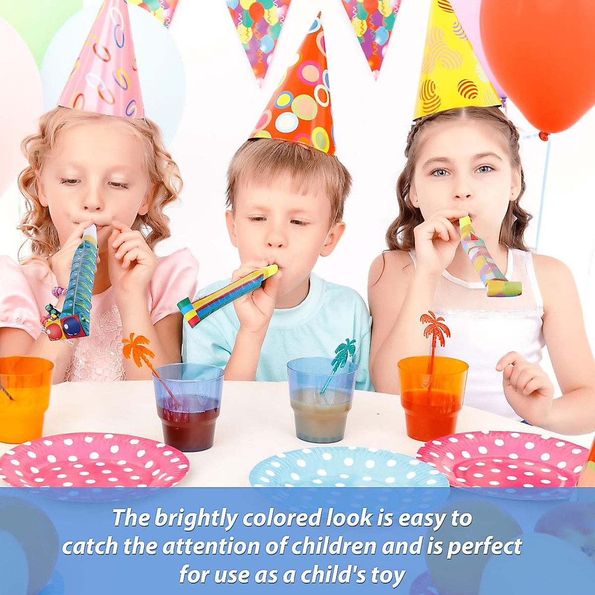 20 Pieces Party Blowers, Party Noise Makers Funny Party Blowouts, Colorful Birthday Blow Horns Whistles for New Years Birthday Sporting Events Graduation Wedding Party Supplies