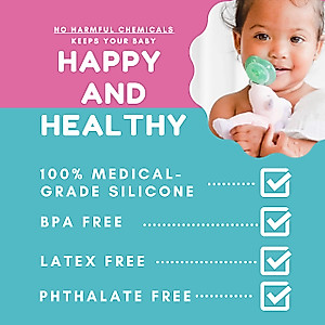 Nookums Pacifier 4 Pack - Orthodontic Single Piece Design - 100% Medical Grade Silicone - BPA Free, Latex Free, Phthalate Free - Paci-Plushies Pacifier Replacement (Purple)