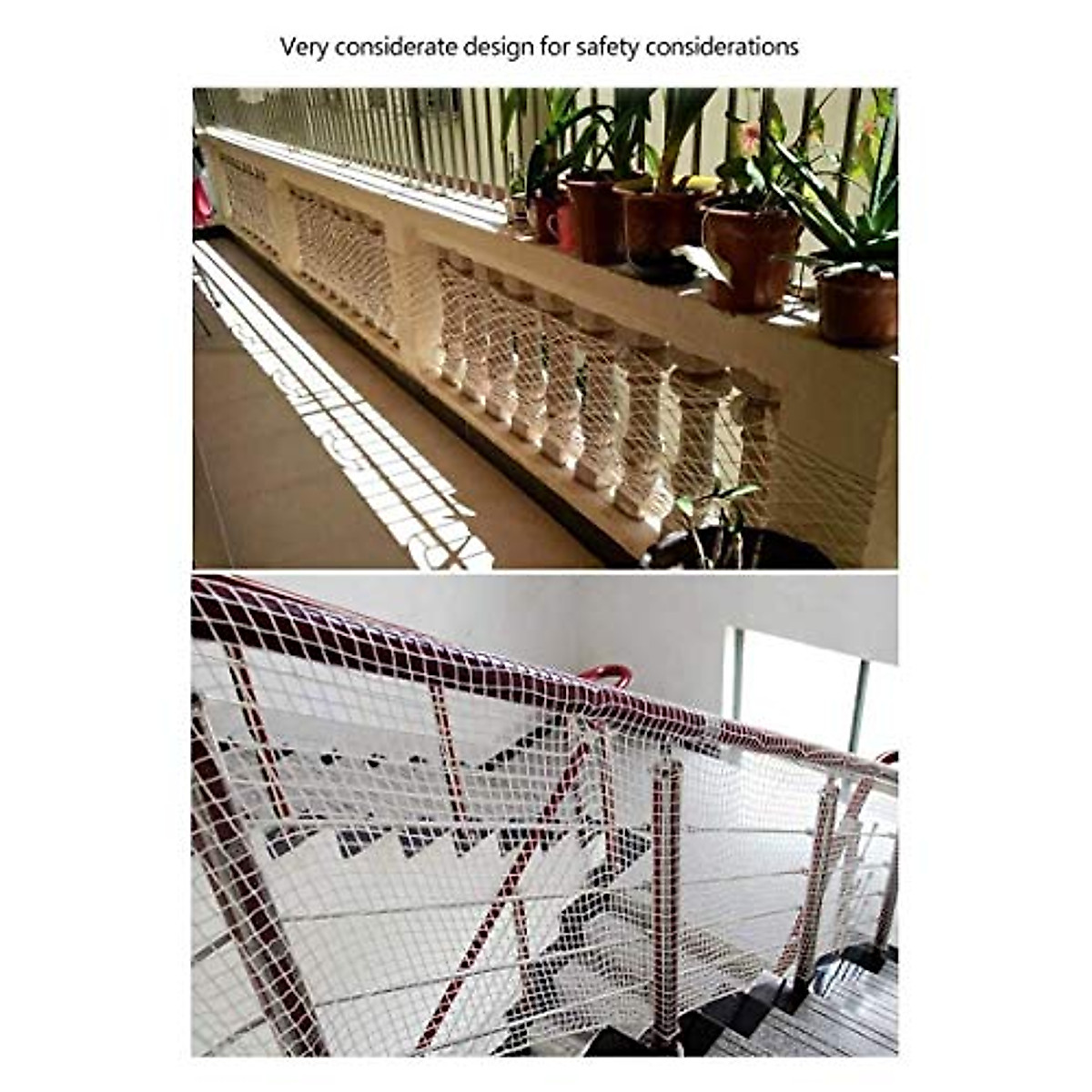 MAGFYLY Banister Guard net Cat Protection Net, Children's Balcony Safety Net, Baby Stair Anti-Fall Cargo Net Trailer Net Seine, 300kg Per Square Load, Including Cable Tie 1x9m (Size : 22M(77ft))